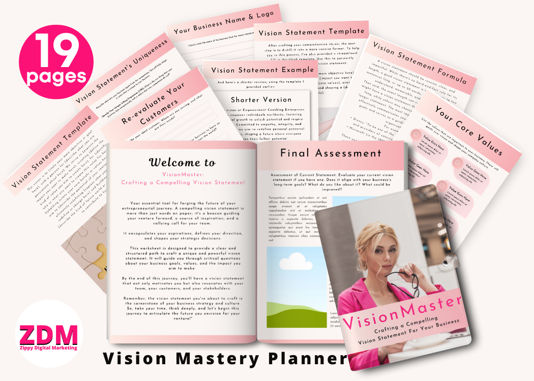 Vision Mastery Planner: Crafting a Compelling Vision Statement - Custo ...